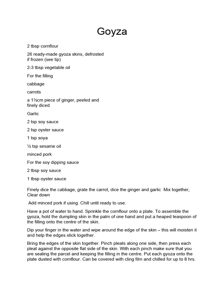 Gyoza Recipe | PDF