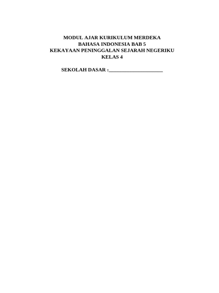Modul Ajar Bi 4 - Bab 5 | PDF