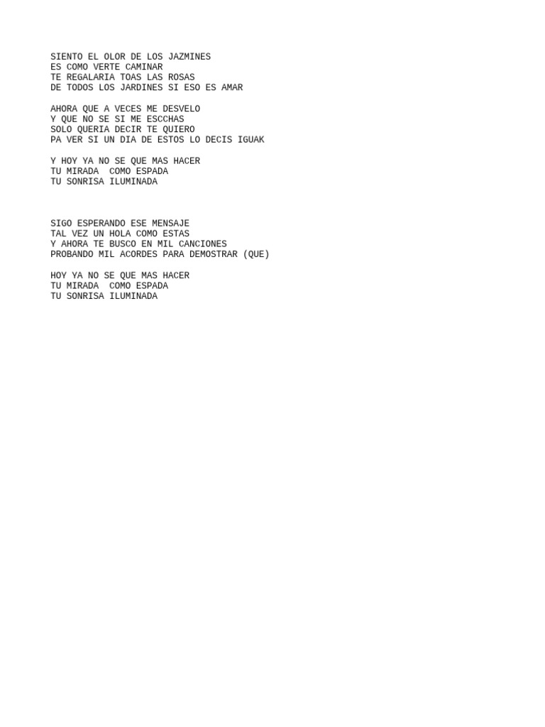 Letra Cancion | PDF