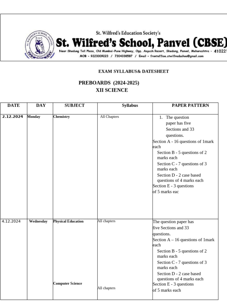 XII Sci.. Preboard 24-25 | PDF