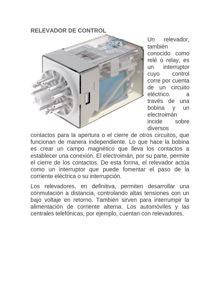 Relevador de Control | PDF | Relé | Cambiar