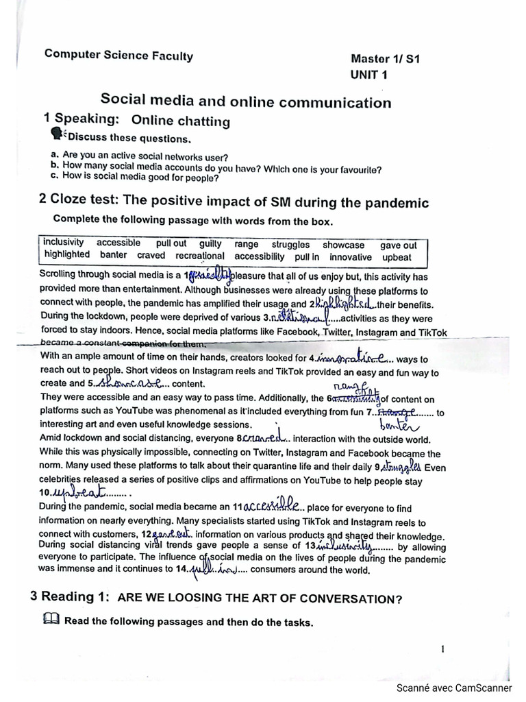 Unit 1 - anglais | PDF