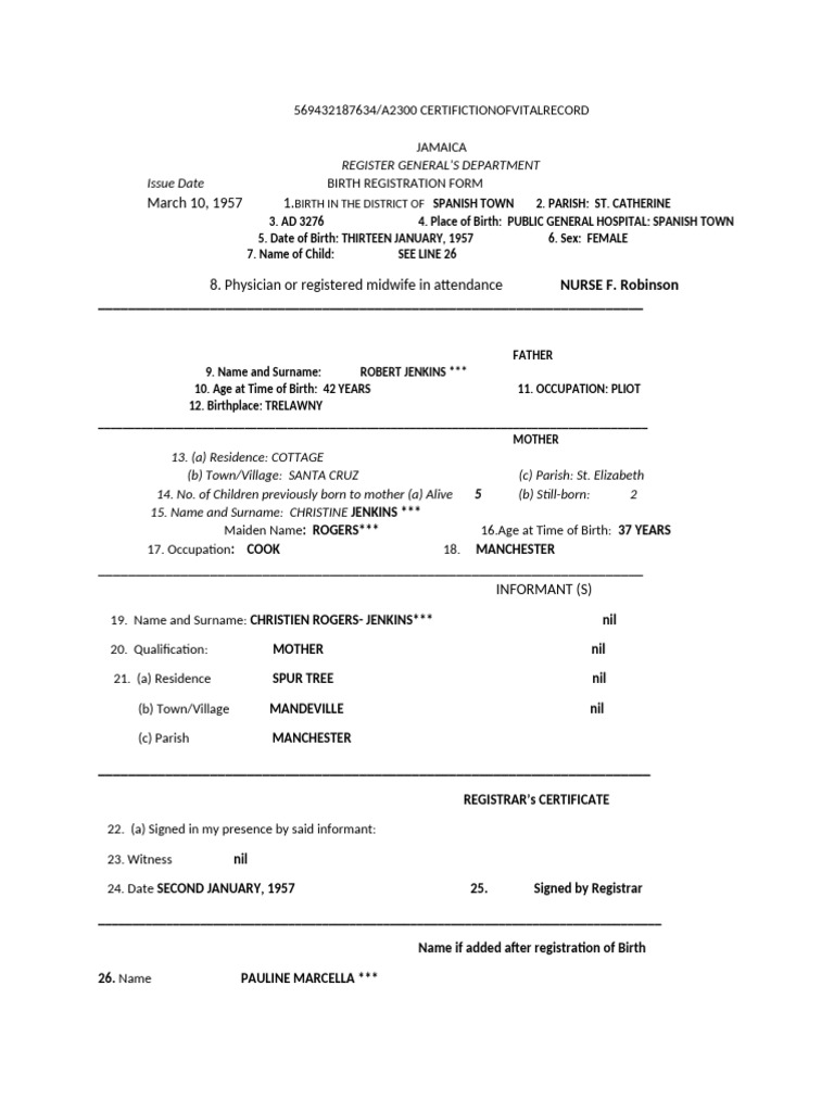Dwayne birth cert. | PDF | Birth Certificate | Kinship And Descent