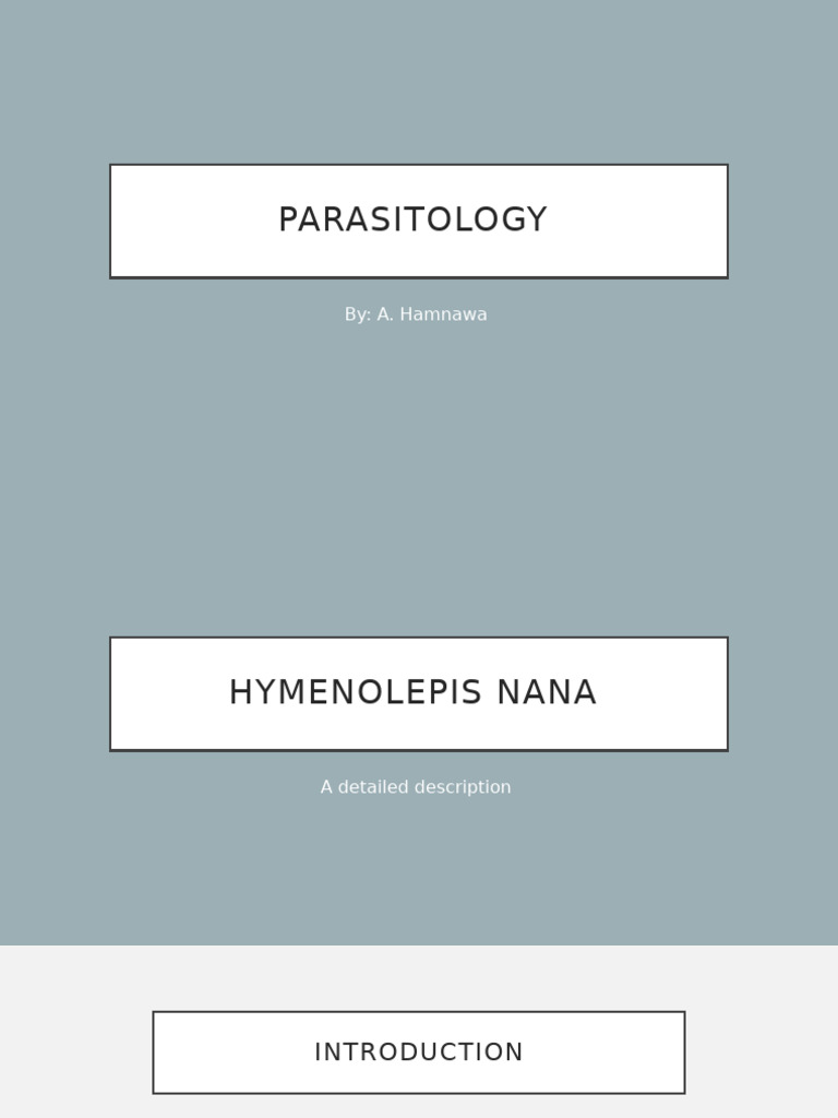 Hymenolepis Nan. | PDF