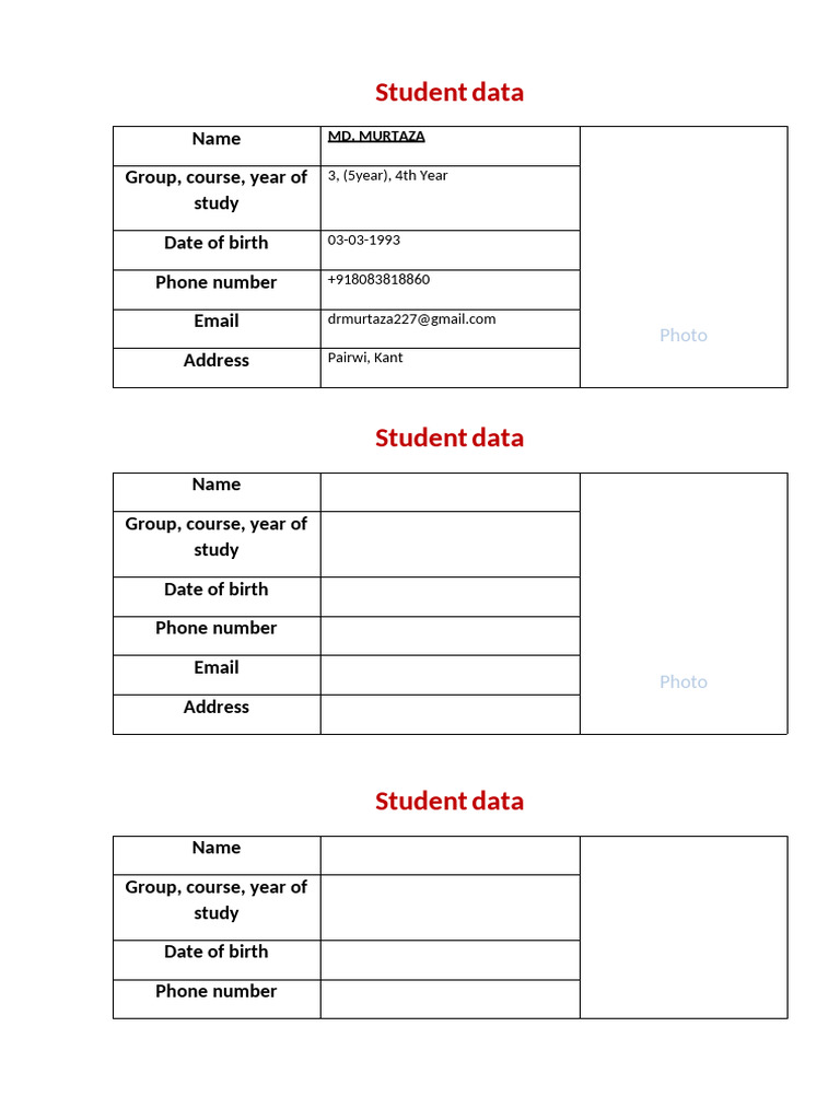 Student Data | PDF