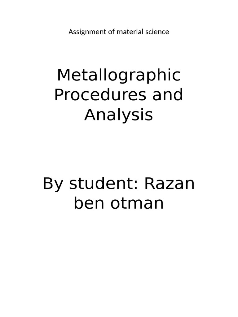 Assignment of Material Science | PDF | Secondary Sector Of The Economy ...