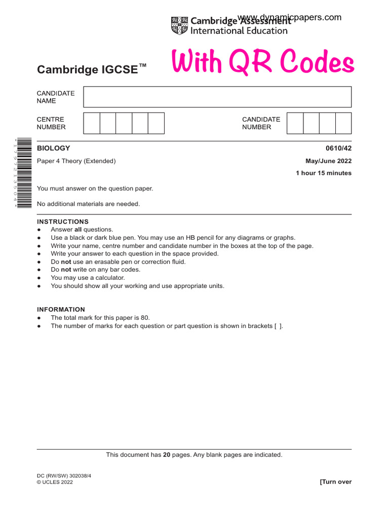 0610 s22 Qp 42 Merged Compressed Organized | PDF | Genotype | Eye