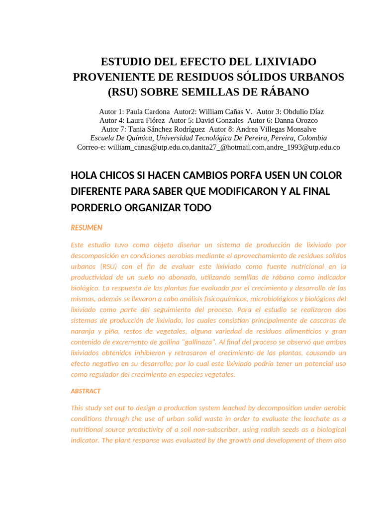 Análisis Lixiviado | PDF | Hormona Vegetal