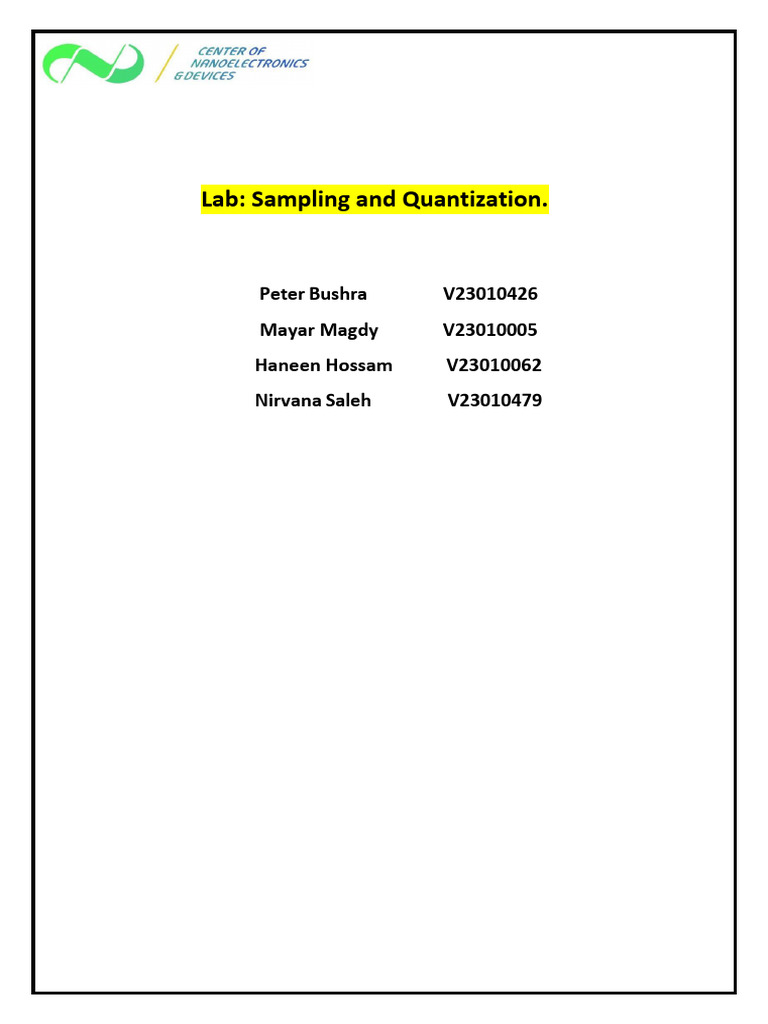 sampling (1) | PDF | Signal To Noise Ratio | Sampling (Signal Processing)