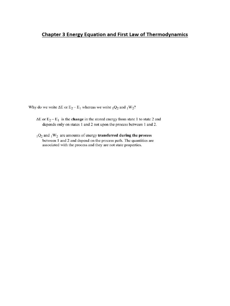 Chapter 3 Energy Equation and First Law of Ther | PDF | Enthalpy | Gases