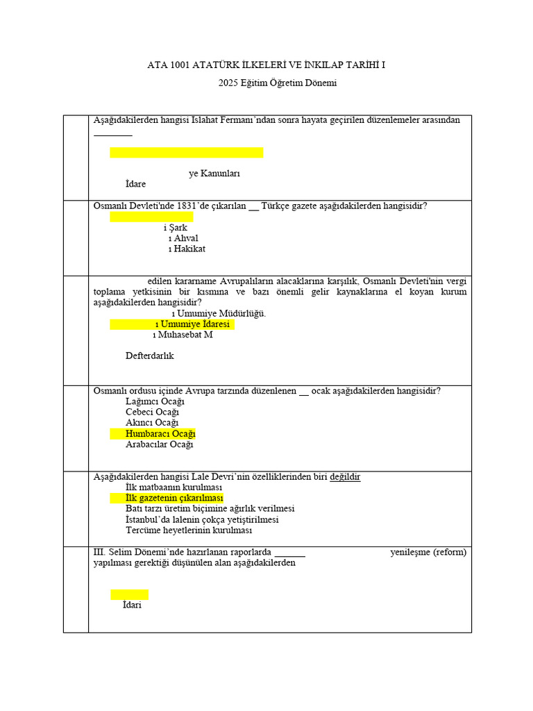 ata_1001_ataturk_ilkeleri_ve_inkilap_tarihi_i_soru_havuzu_2024_arasinav | PDF