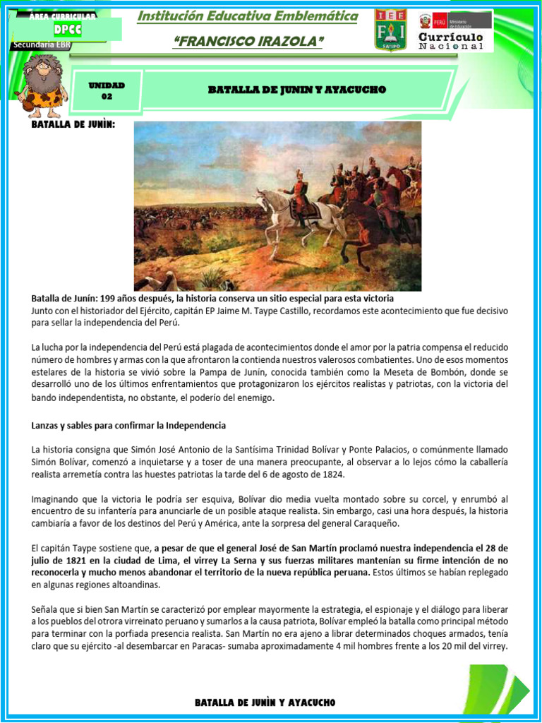 Batalla de Junin y Ayacucho | PDF | Perú | América del Sur