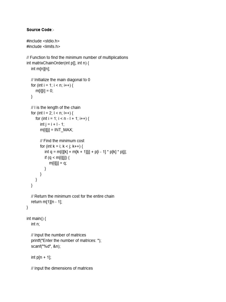 28 - 10 - 2024 Matrix Chain Multiplication | PDF