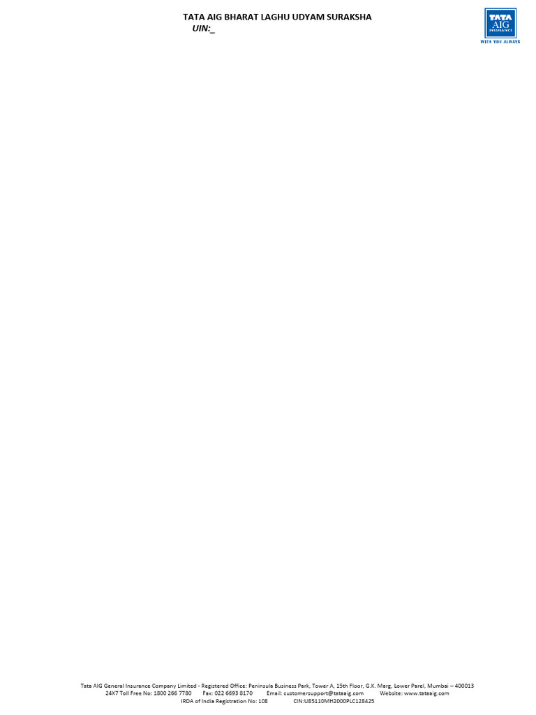 standalone_bharat_laghu_udyam_suraksha_kfd | PDF | Insurance