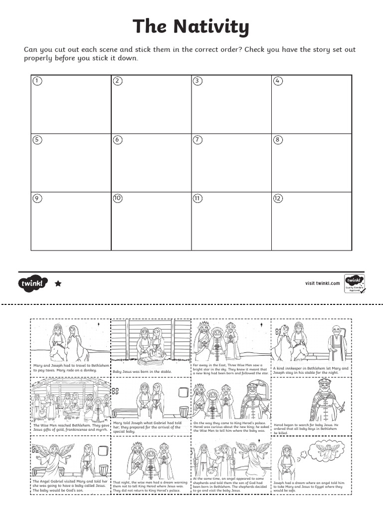 The Nativity Story Sequence Activity | PDF | Biblical Magi | Nativity ...
