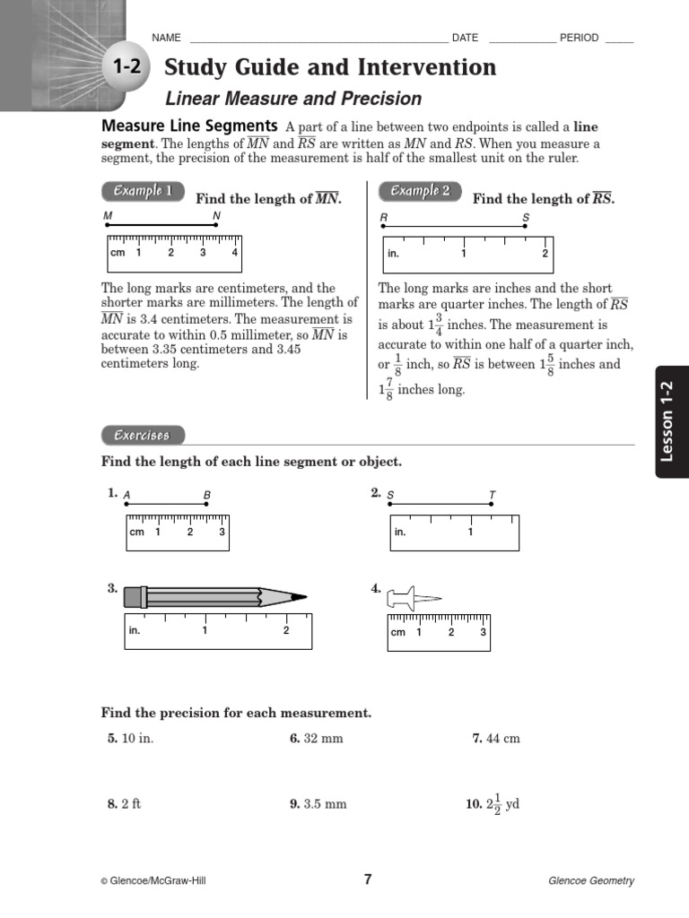 1-2 Linear Measure & Precision | PDF | Length | Units Of Measurement