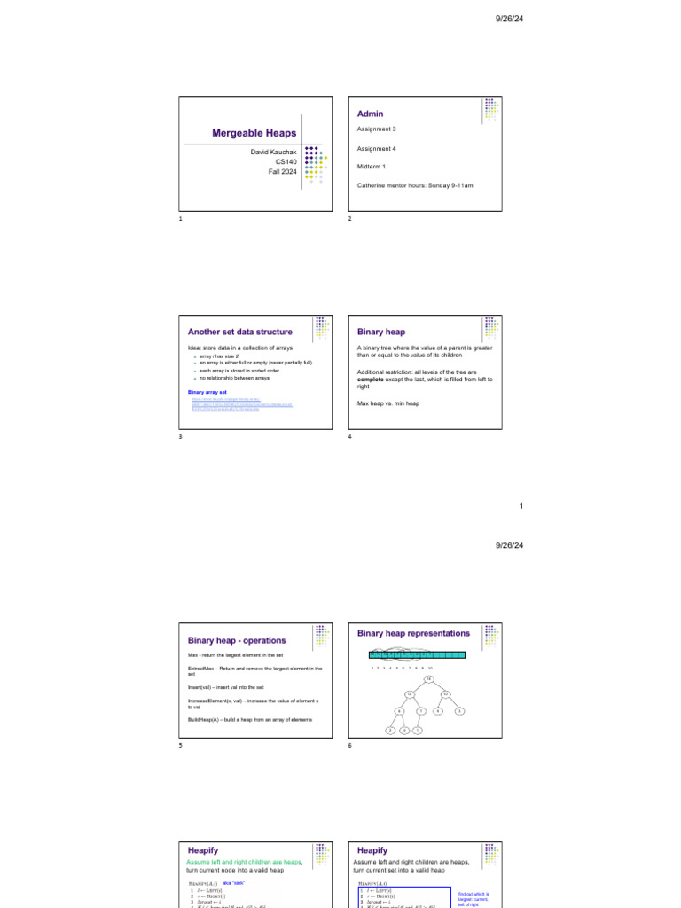 Lecture9 Mergeable Heaps | PDF | Algorithms And Data Structures | Computer Programming