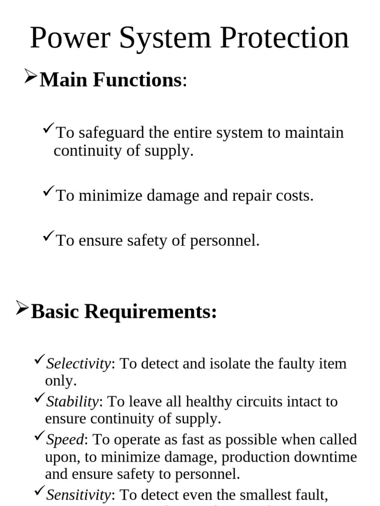 Power System Protection Overview | PDF | Relay | Transformer