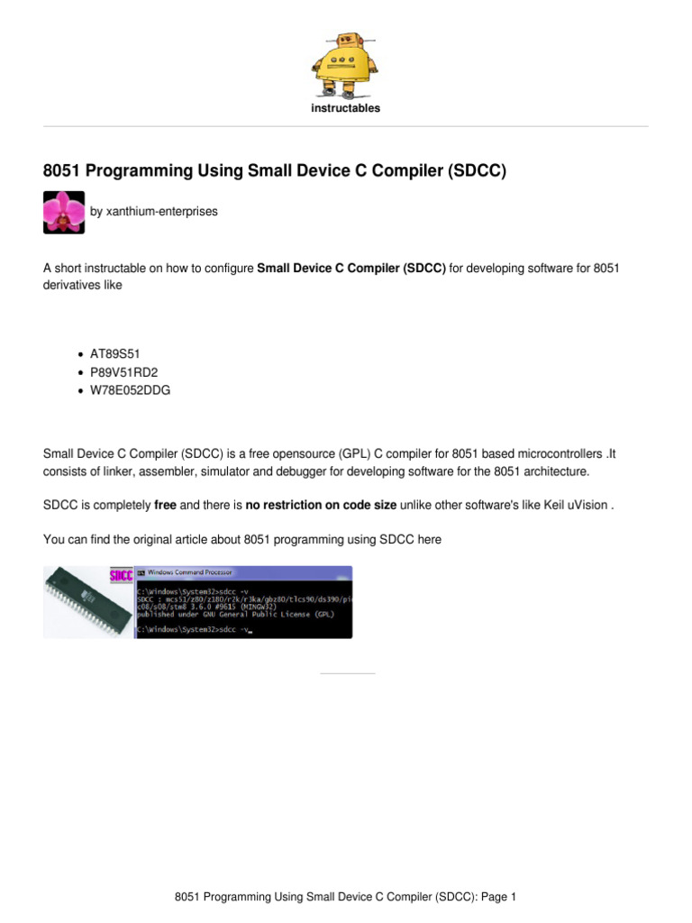 8051 Programming Using Small Device C Compiler SDC | PDF | Microsoft Windows | Computing