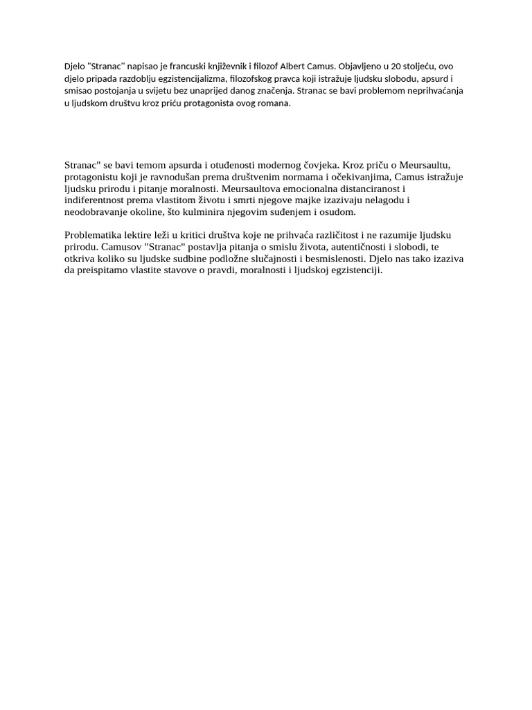 Stranac Albert Camus | PDF
