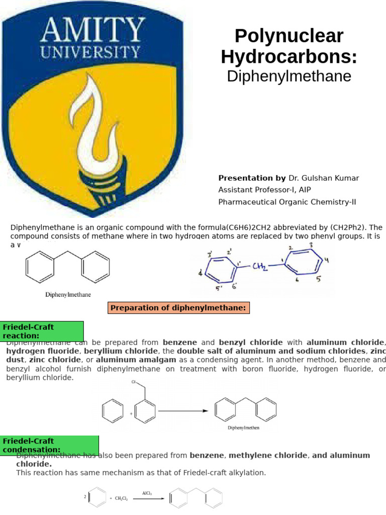 Polynuclear Hydrocarbons Diphenylmethane | PDF | Chemical Reactions ...
