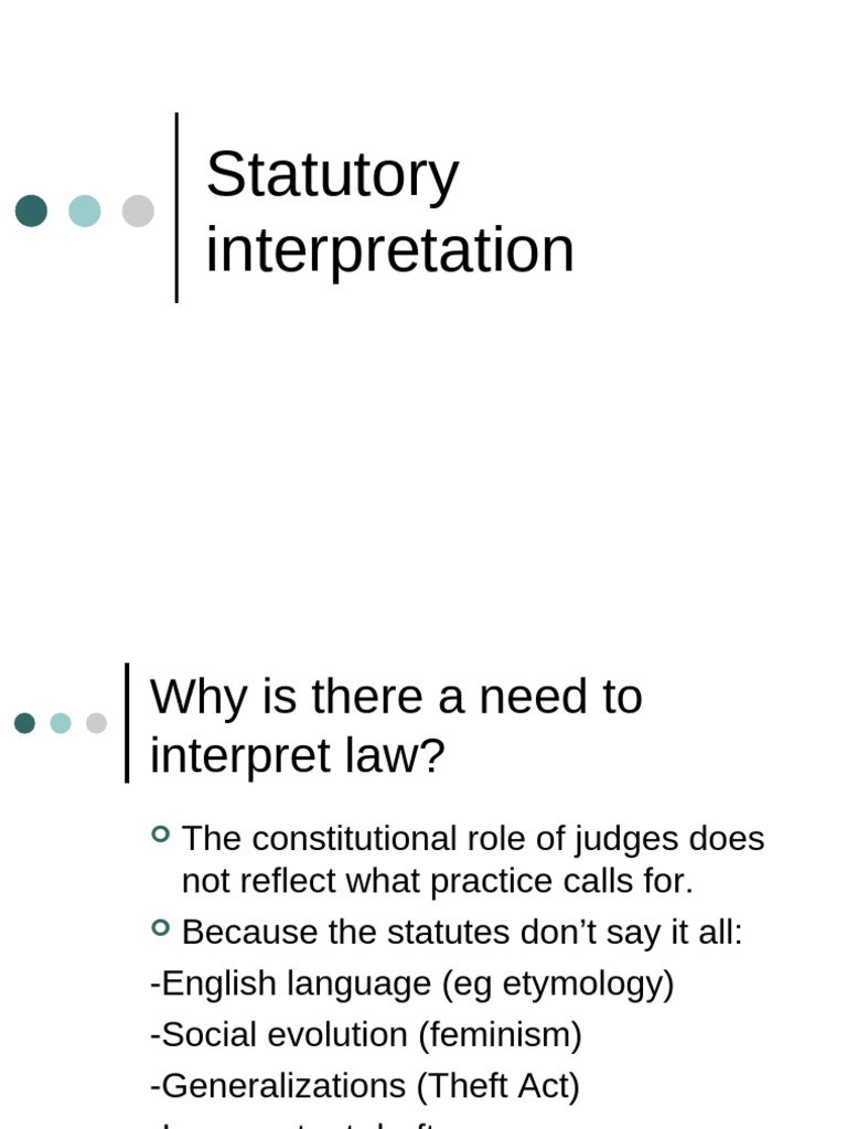 Statutory Interpretation | PDF | Plain Meaning Rule | Statutory Law