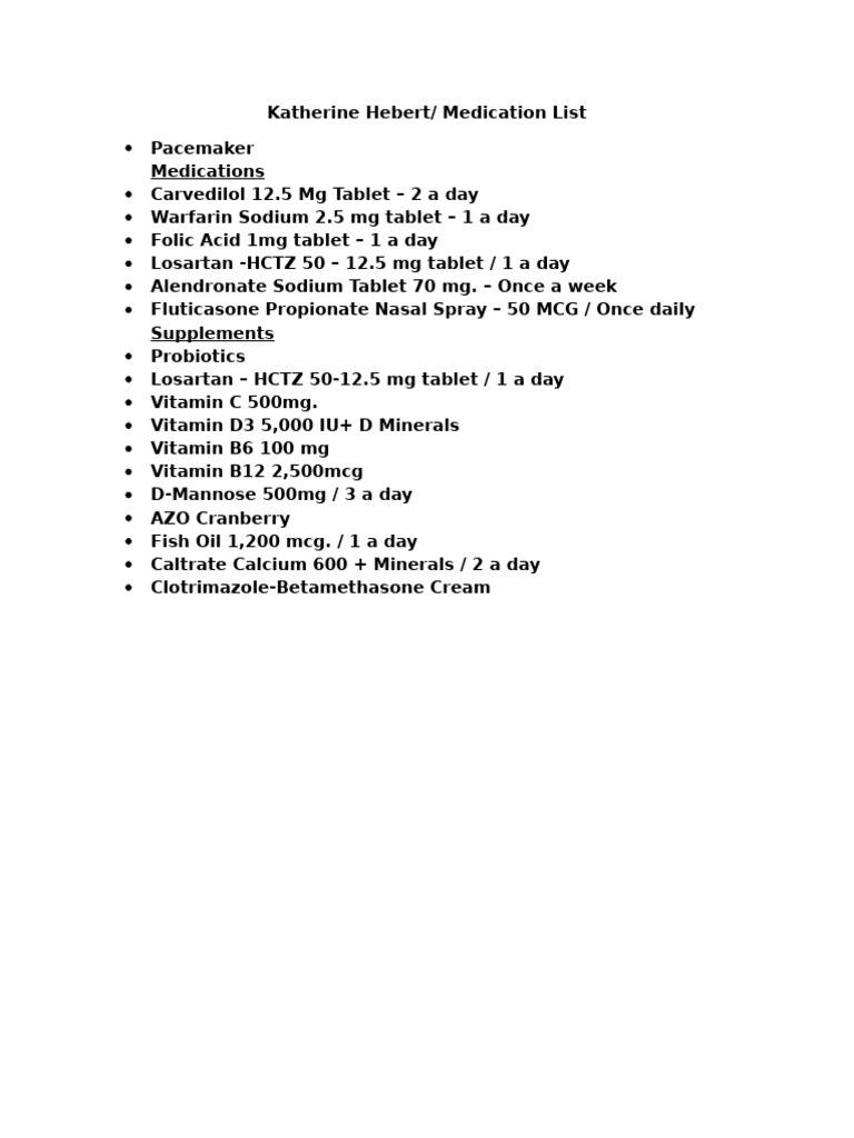 Medication List | PDF