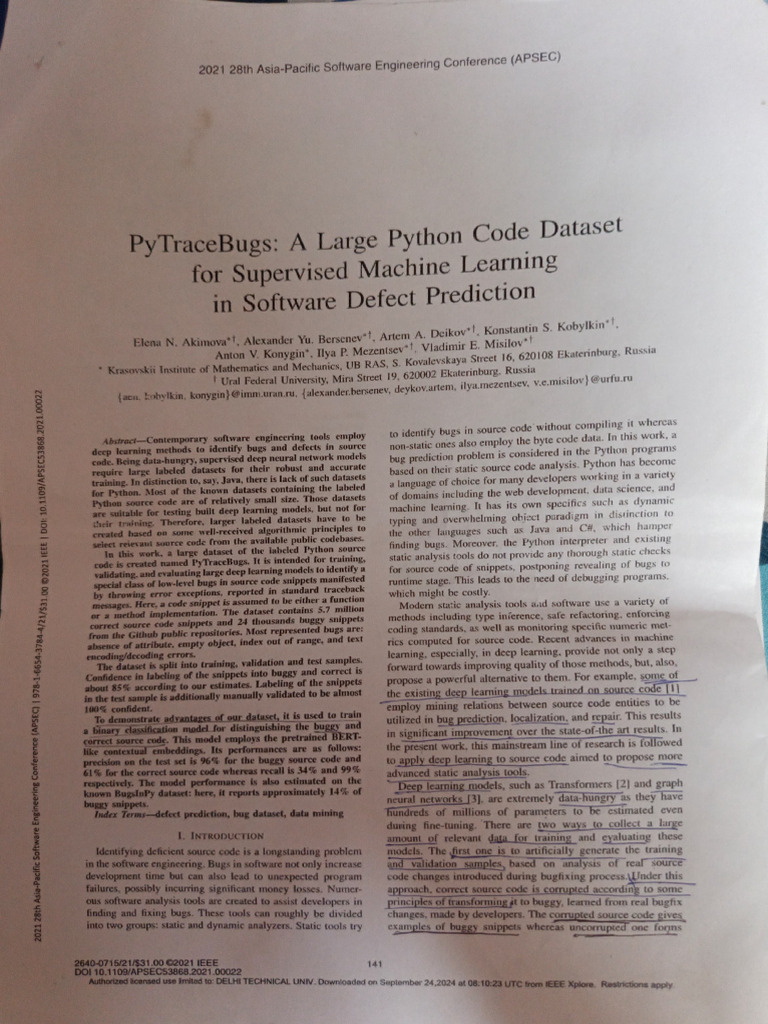 Software Defect Prediction Ppr Pdf Software Bug Deep Learning
