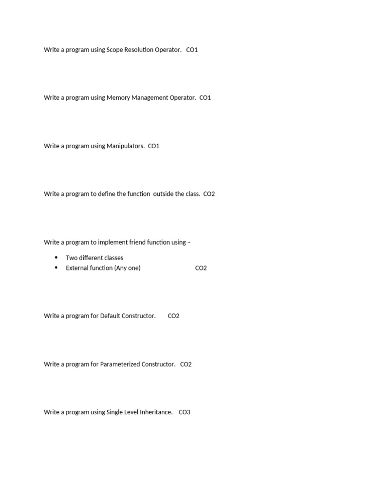 OOP Practical Questions | PDF