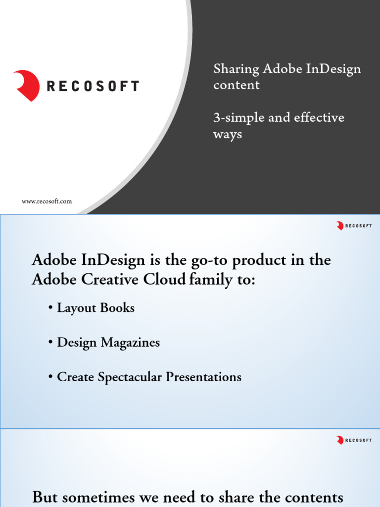Sharing Adobe InDesign 3 Simple and Effective Ways | PDF