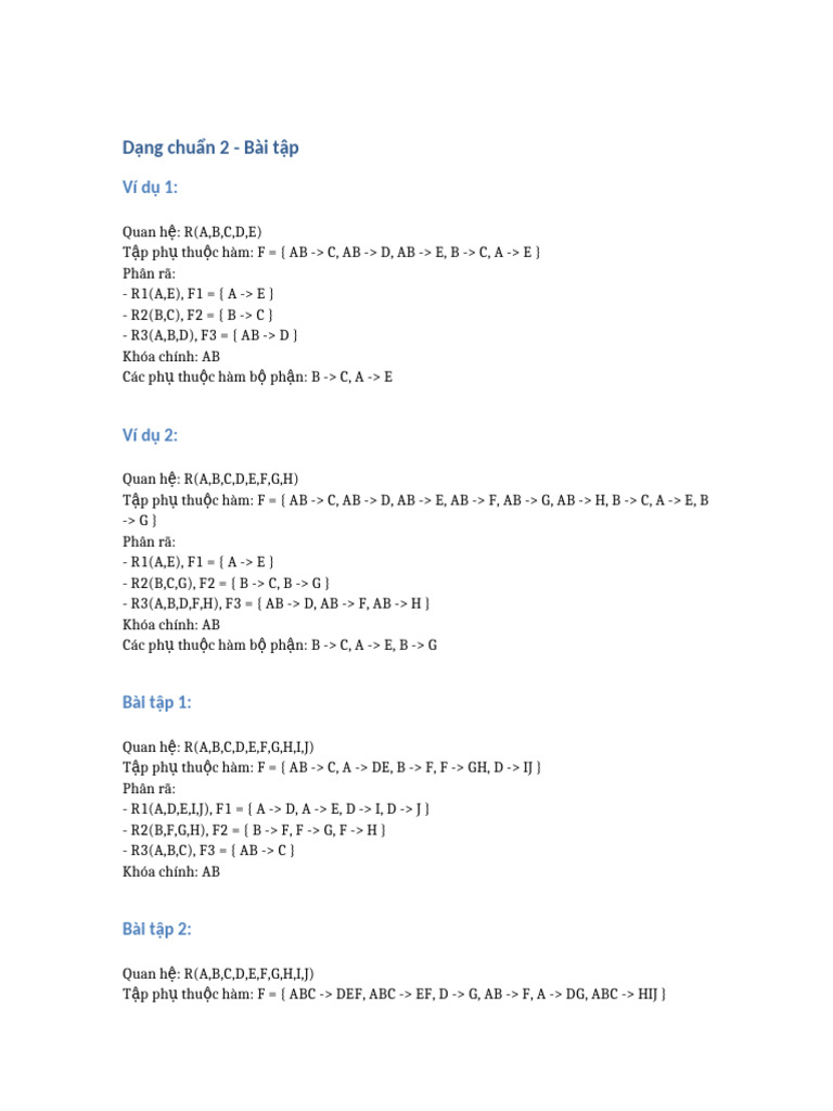 Dang Chuan 2 Bai Tap | PDF