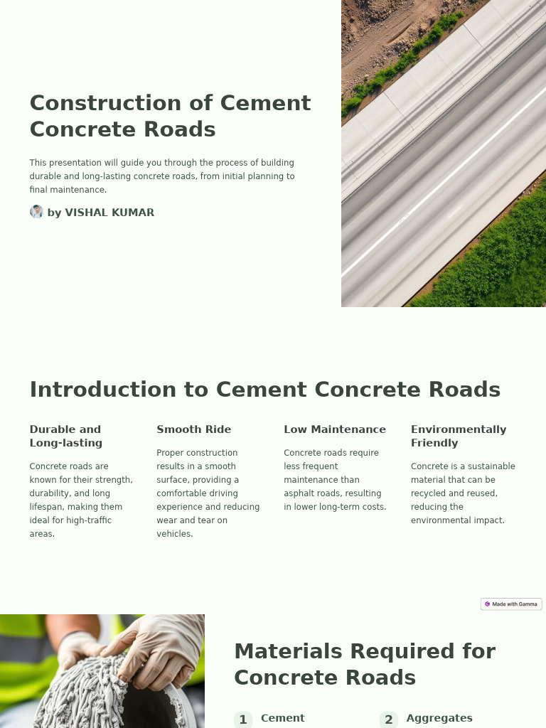 Construction of Cement Concrete Roads | PDF | Concrete | Road