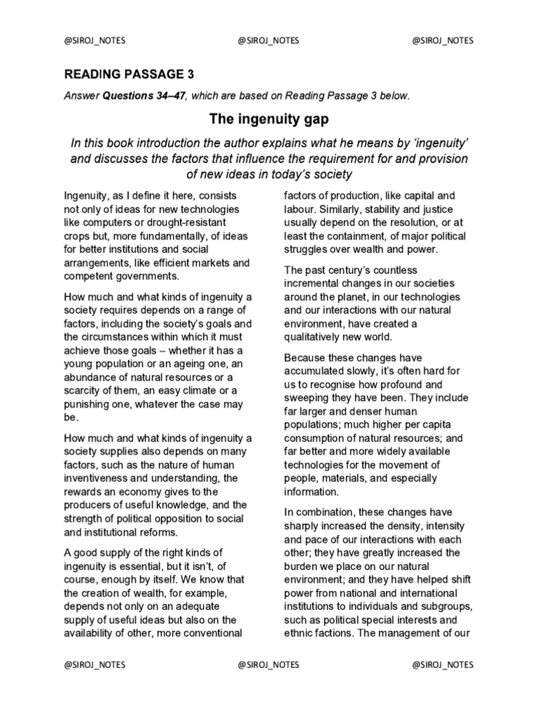 Ingenuity Gap Day 1 | PDF