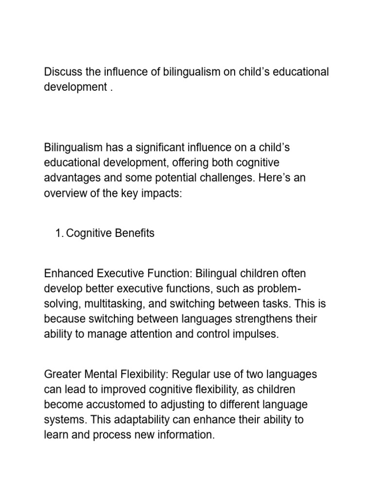 Influences of Bilingualism | PDF | Multilingualism | Applied Linguistics