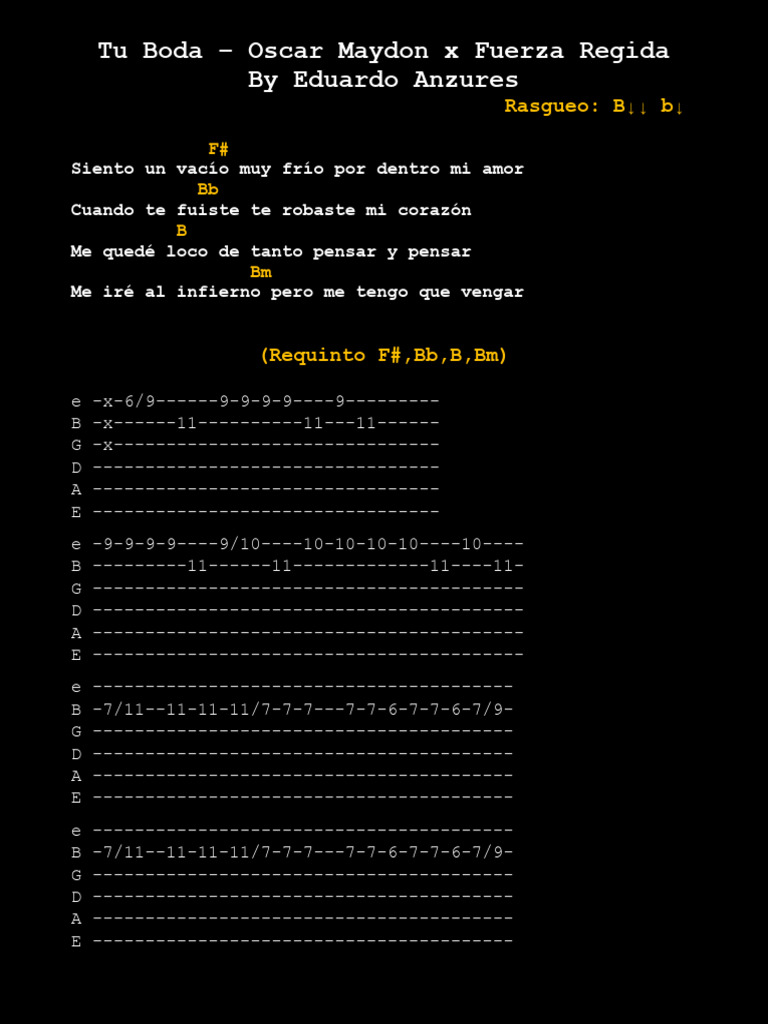 Acordes y letra de "Tu Boda" | PDF