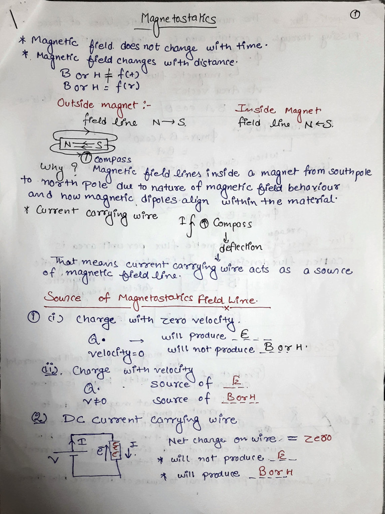 Static Magnetic Fields Notes | PDF