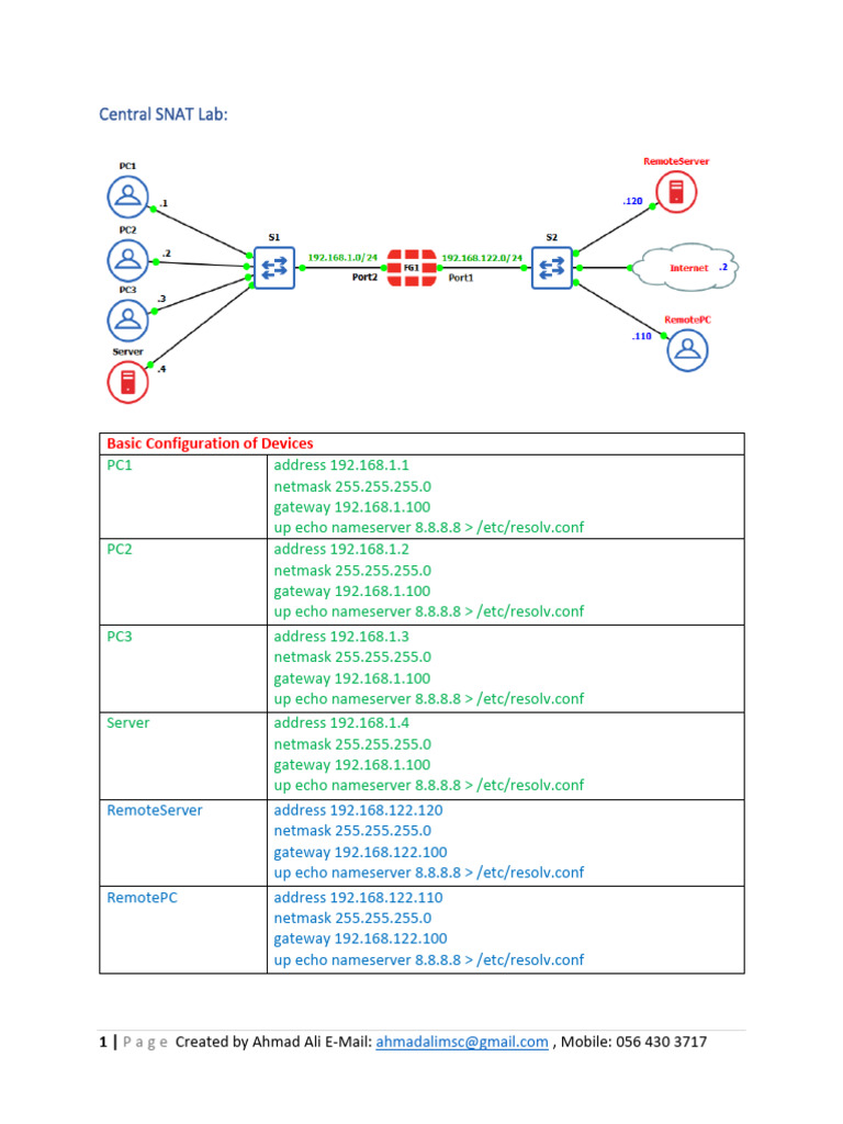 54-SNAT+Lab | PDF | Ip Address | Internet Protocols
