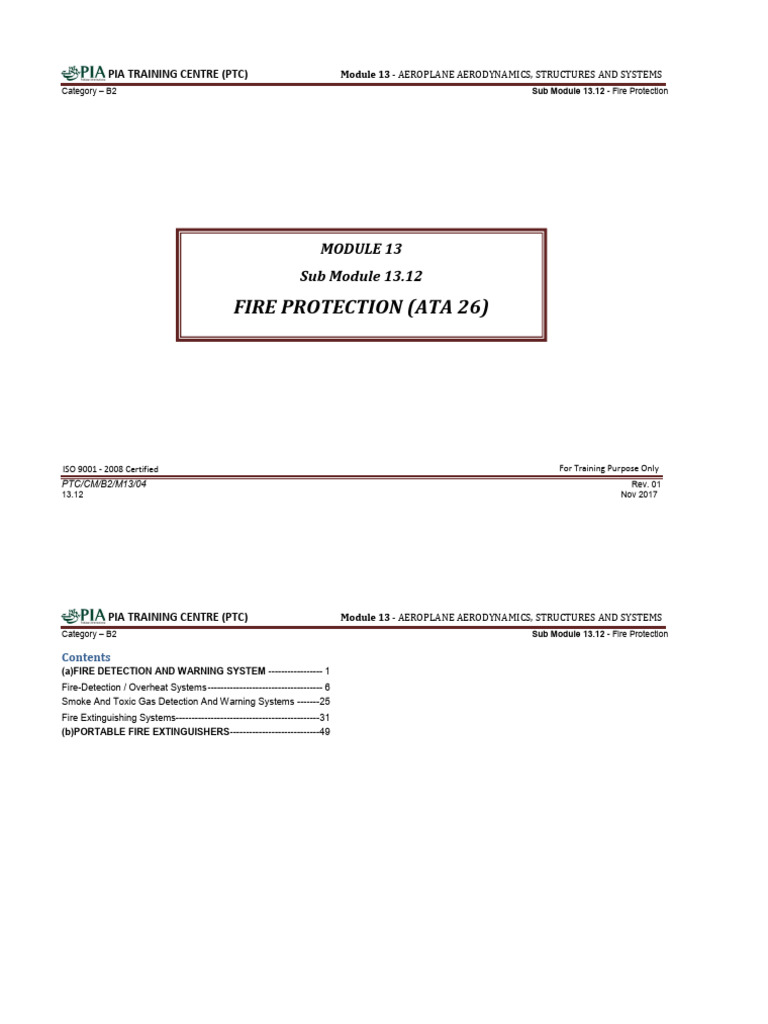 Sub Module 13.12 FIRE (ATA26) | PDF | Fires | Thermocouple
