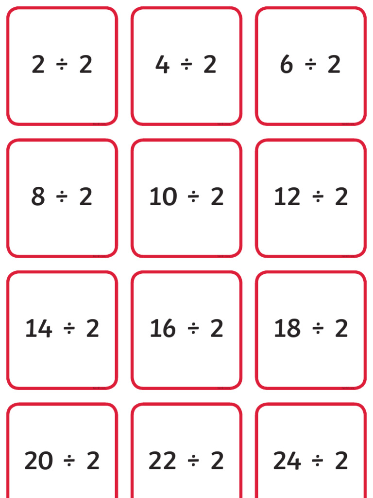 Multiplication and Division Cards | PDF