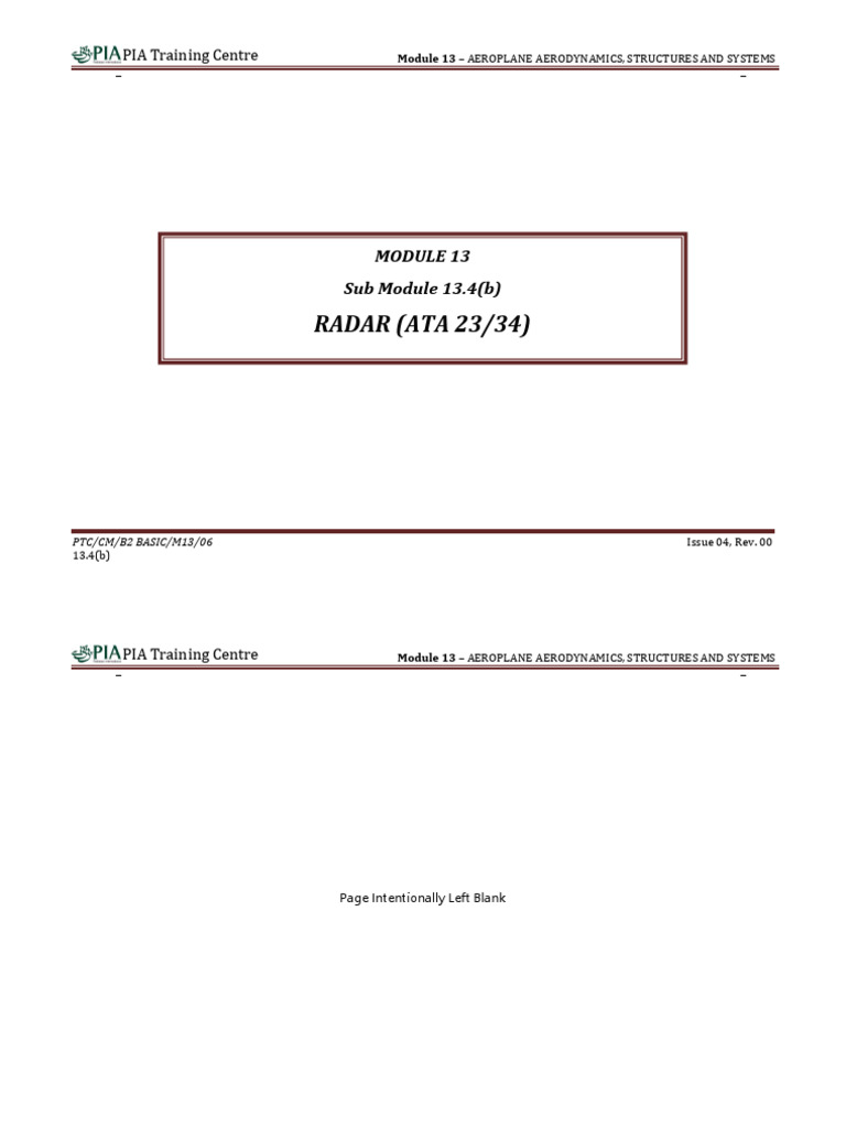 Sub Module 13.4b - Radar | PDF | Radar | Antenna (Radio)