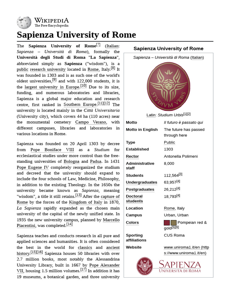 Sapienza University of Rome | PDF