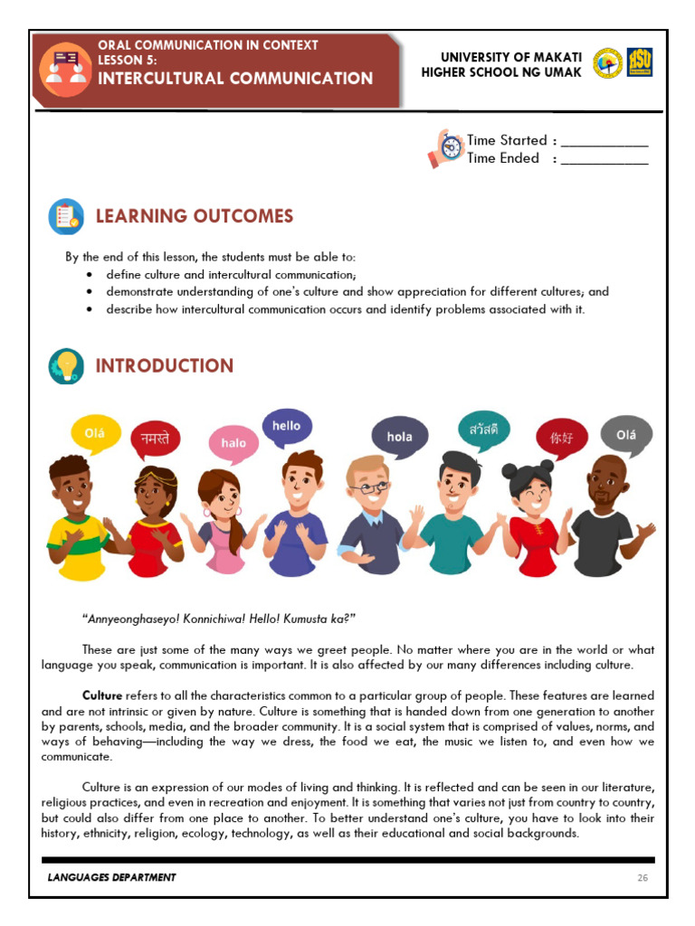 Module 5 (Intercultural Communication) | PDF | Cross Cultural Communication | Communication