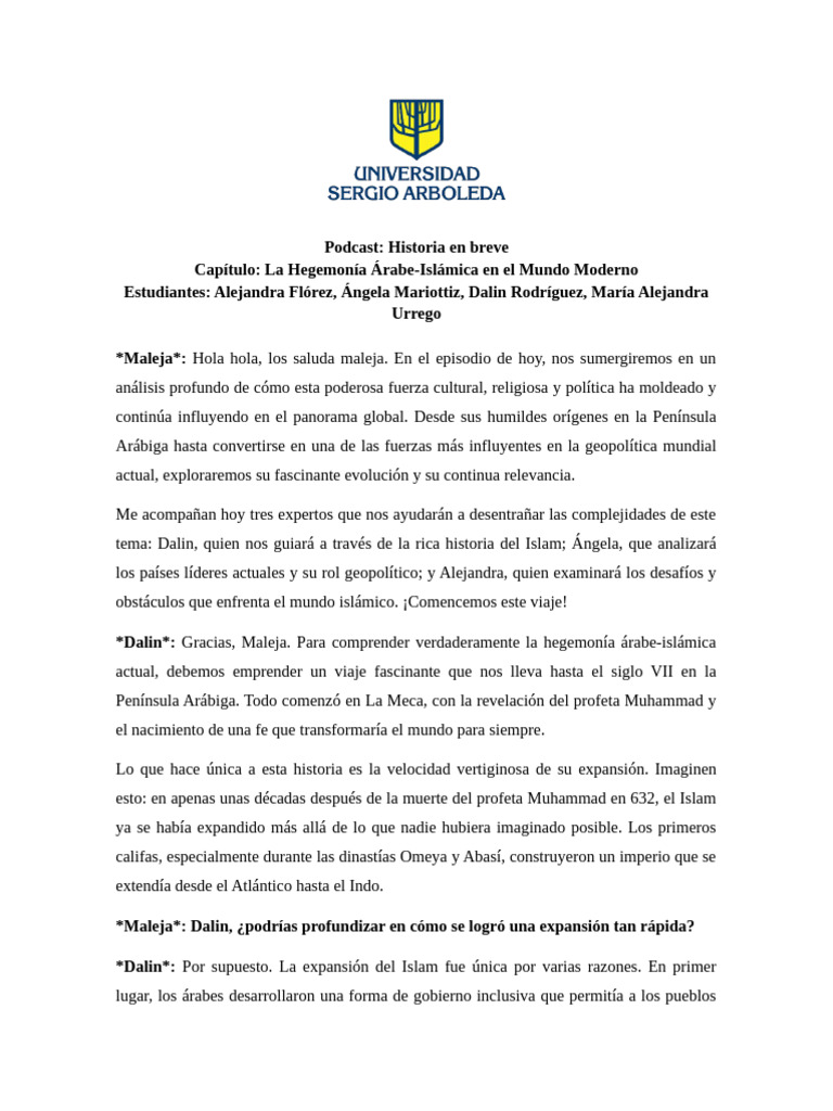 Hegemonía Árabe-Islámica Moderna | PDF | Mundo musulmán | Corrí