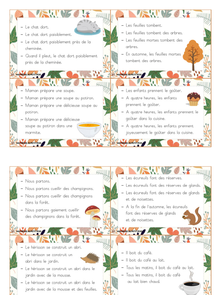 Cartes à Lire - Automne | PDF