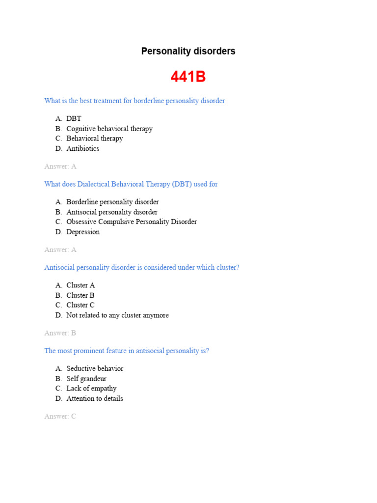 12.personality Disorders 3 | PDF | Personality Disorder | Borderline ...