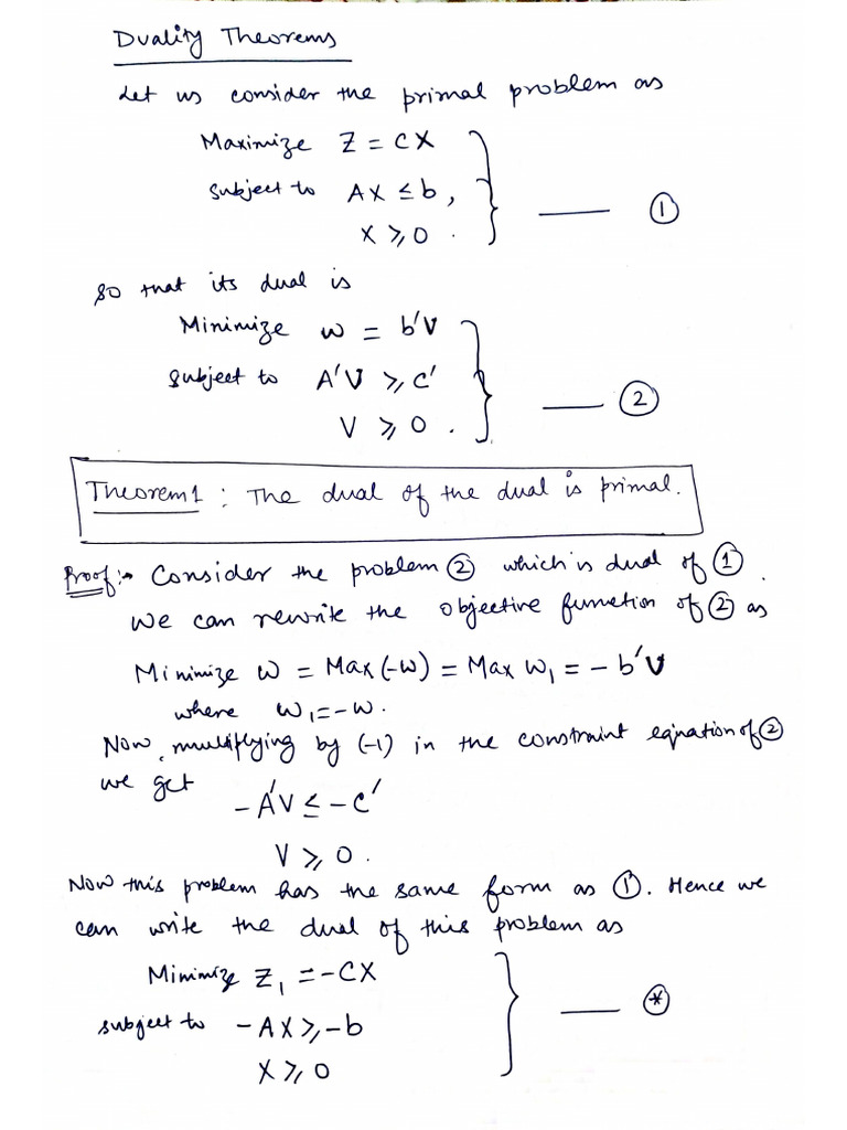 Duality Theorems | PDF