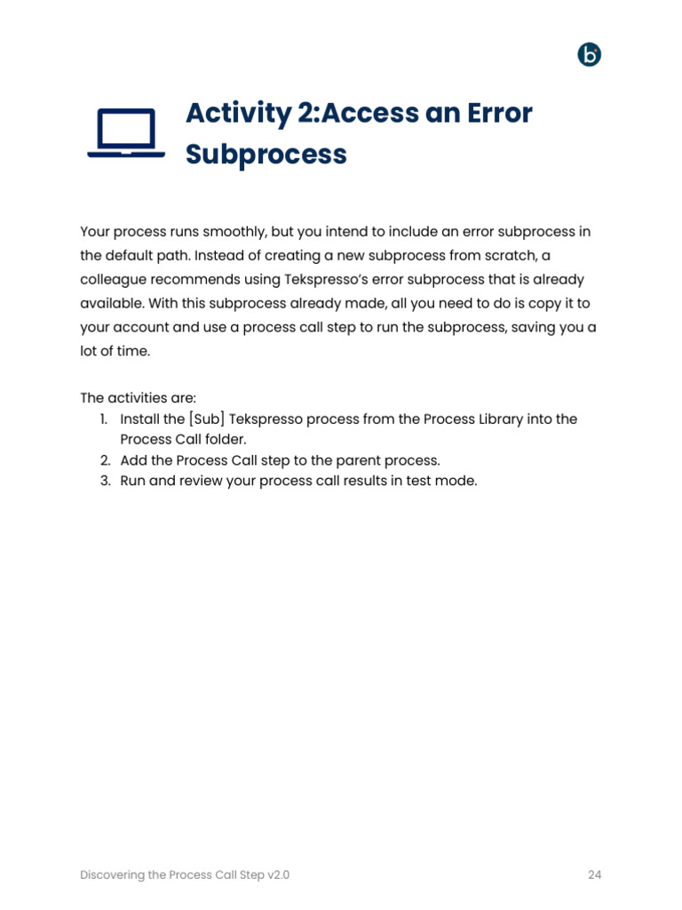 Activity 2 Discovering The Process Call Step Activities - V2.2024 | PDF ...
