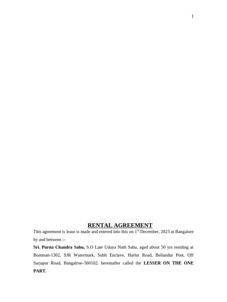 Agreement 2nd-F-F-Sar107 Nitheesh | PDF | Lease | Environmental Law