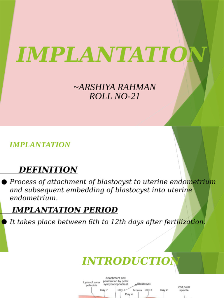 Implantation | PDF | Uterus | Anatomy