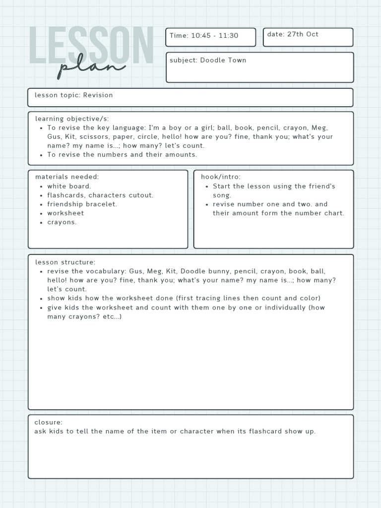 Daily Lesson Plan in Soft Blue Professional Style | PDF | Human ...